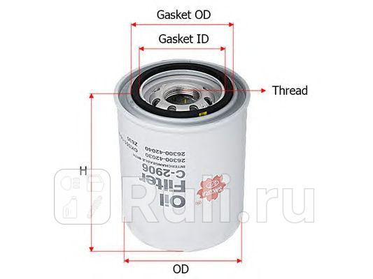 Фильтр масляный (SAKURA) для Hyundai Porter (1997-2010) C2906 - купить ...